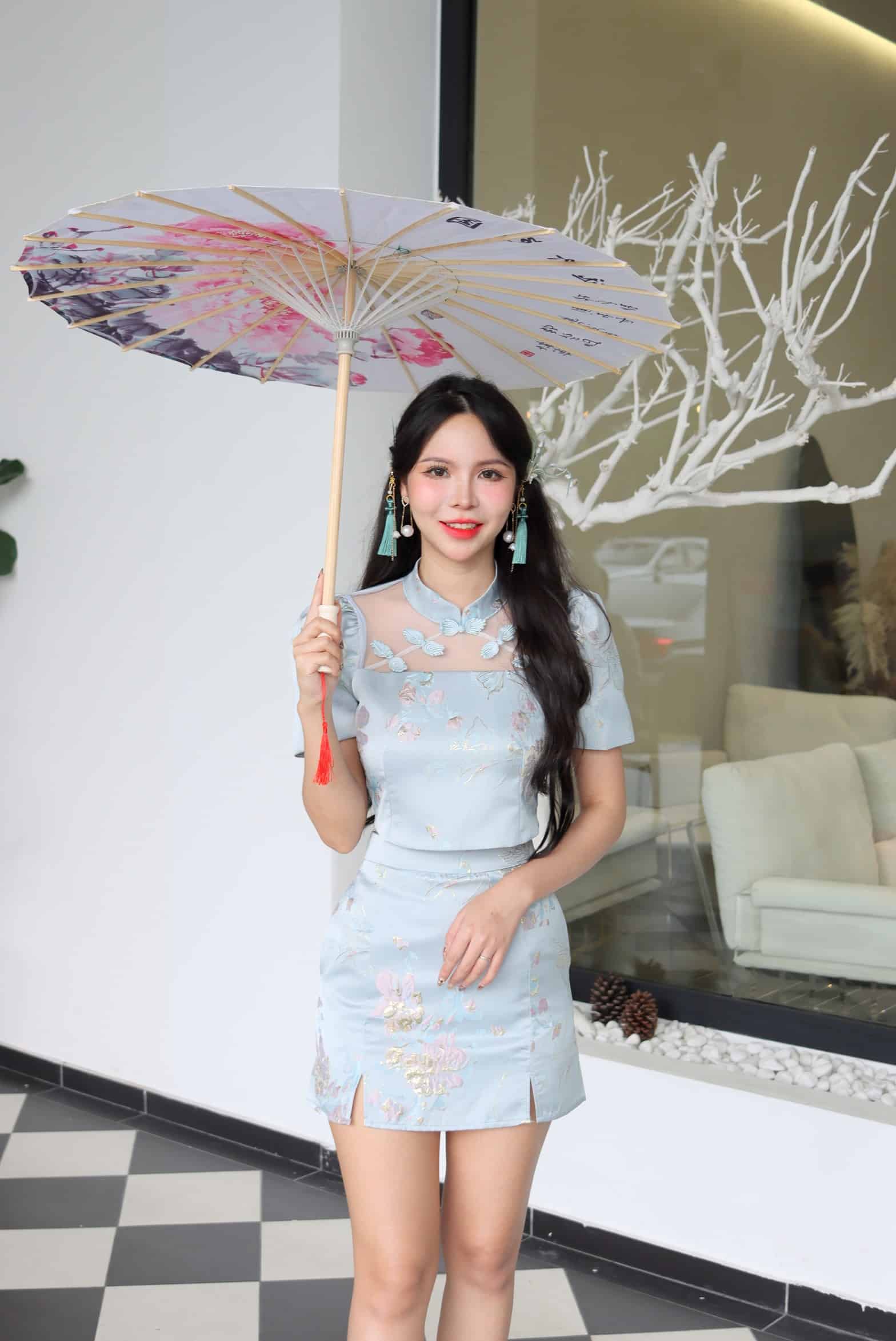 花姿蝶舞C-tiffany 2-pieces chinese style set wear – Candice Dressing