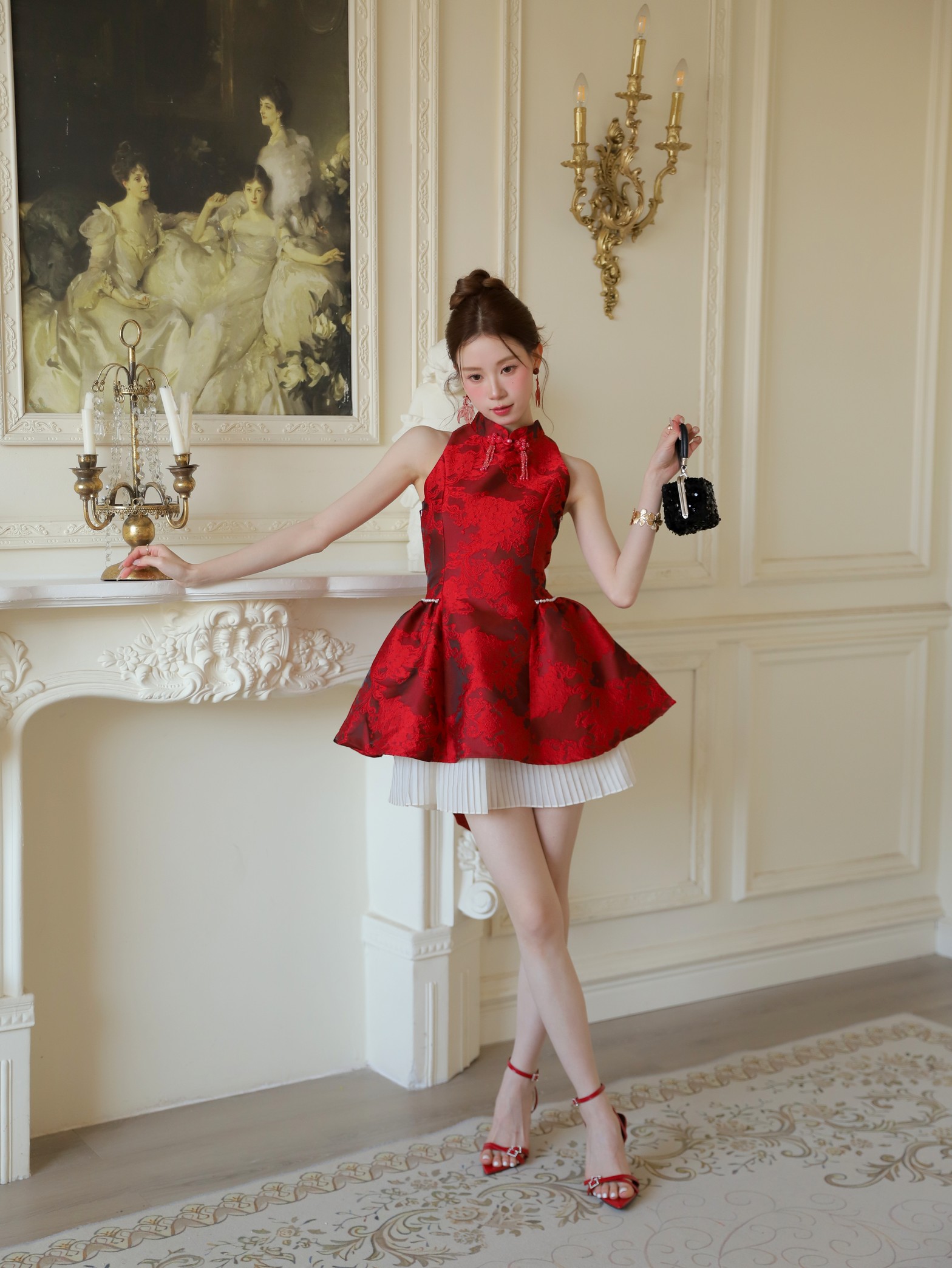 C-elsa ribbon design mini dress世族千金 – Candice Dressing